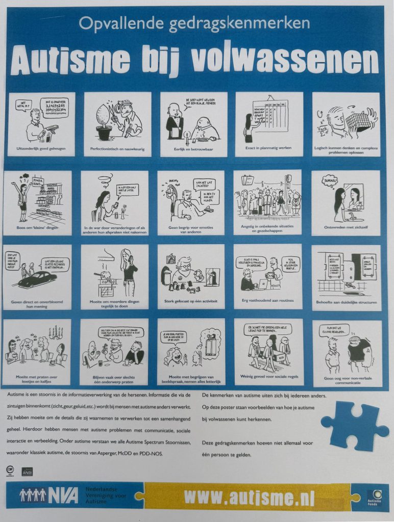 Poster opvallende gedragskenmerken autisme bij volwassenen | NVA regio ...